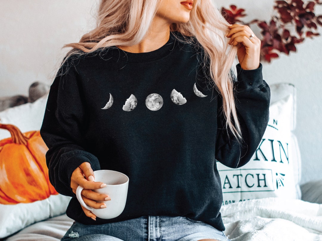 Moon Phase Sweatshirt, Moon Phases Shirt, Moon Shirt, Celestial Shirt ...