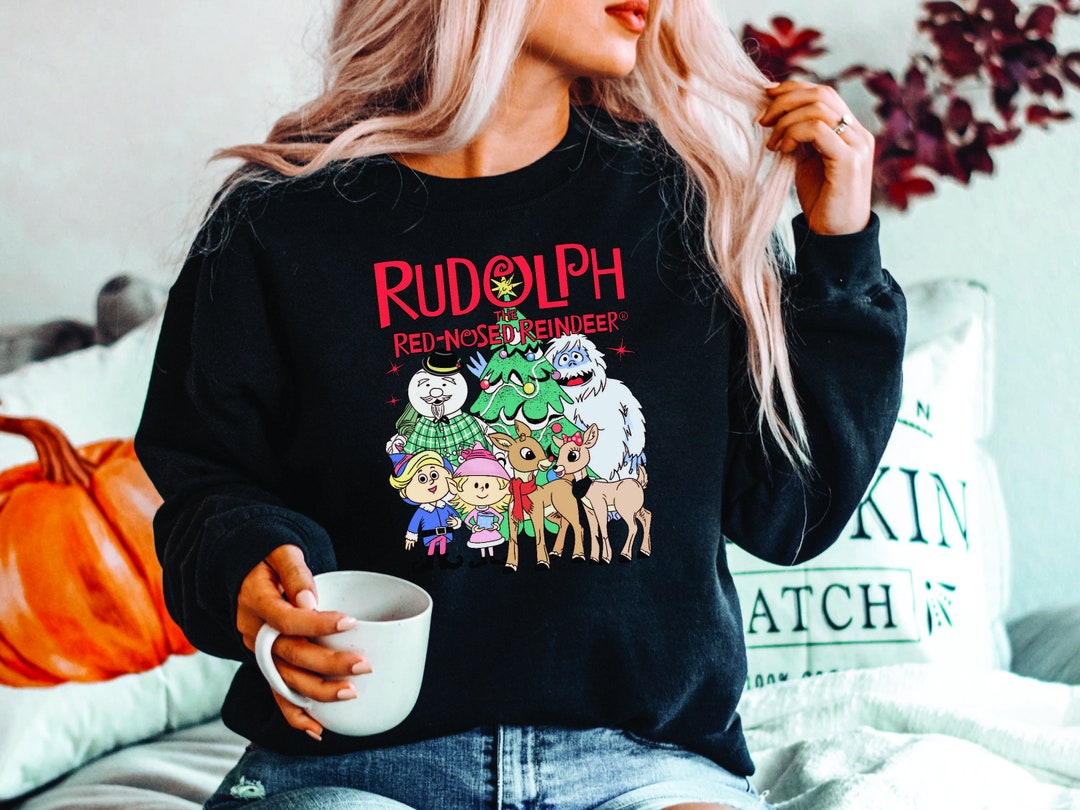 Rudolph the Red Nosed Reindeer Christmas Sweatshirt, Cute Christmas ...