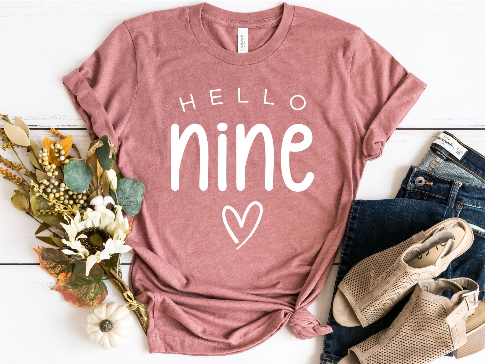 Hello Nine Shirt for Birthday Party 9th Birthday Girl Shirt - Etsy