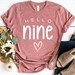 Hello Nine Shirt for Birthday Party 9th Birthday Girl Shirt - Etsy