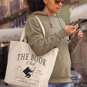 Customize Book Club Tote, Book Club Tote Bag, Trendy Aesthetic Gift for ...
