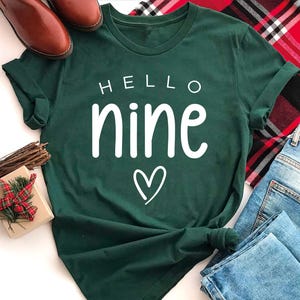 Hello Nine Shirt for Birthday Party, 9th Birthday Girl Shirt, Nine Year ...