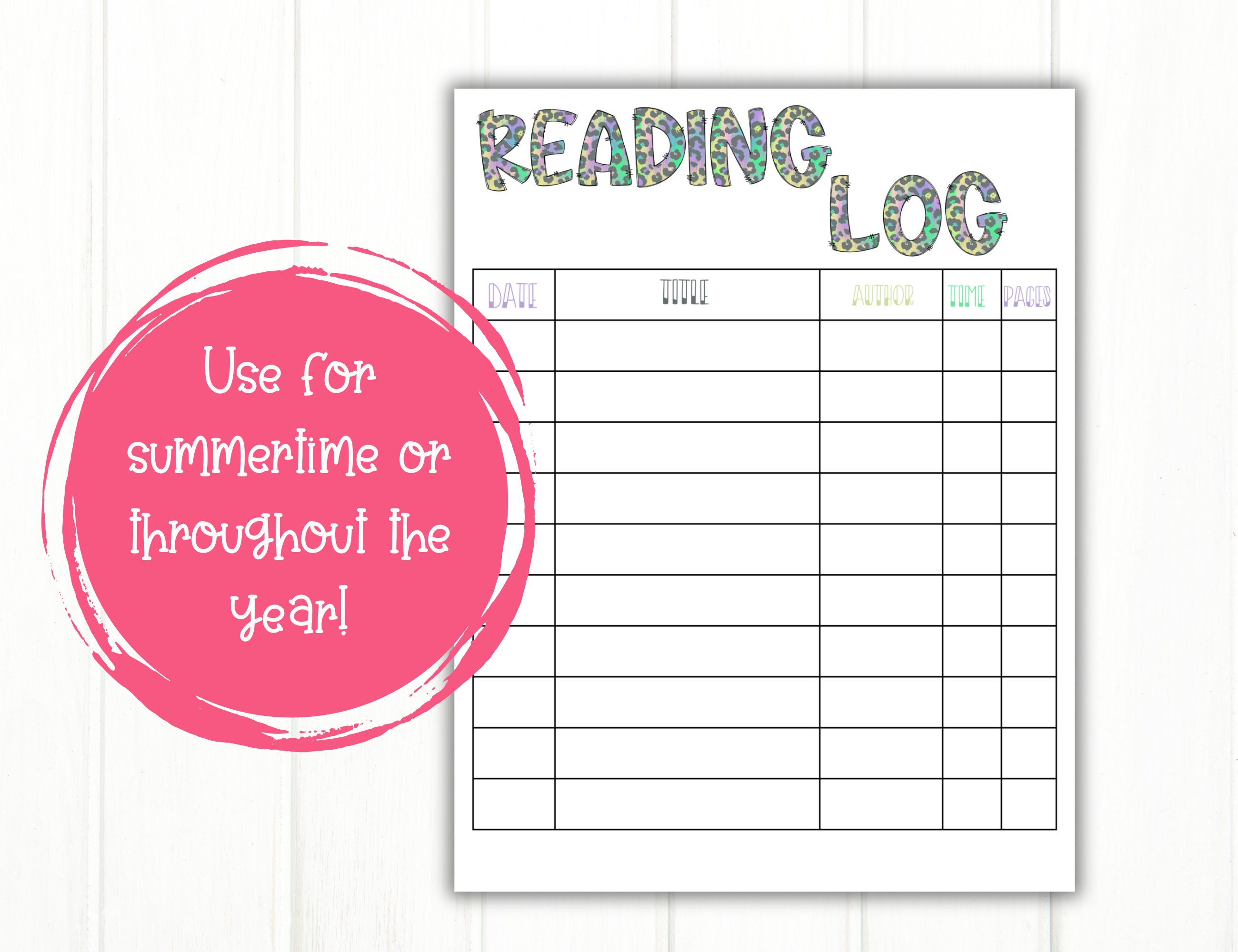 Kids' Reading Log, Summer Reading Log, Printable, Homeschool Reading ...