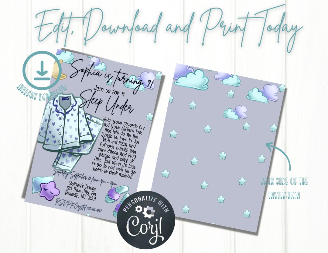 Sleep Under Invitation Only, Slumber Party, Sleep Over 2 - Etsy