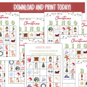 Printable Christmas Bingo Game, 30 Printable Bingo Cards, Classroom ...