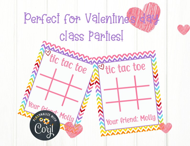 Editable Tic Tac Toe Valentine - Etsy