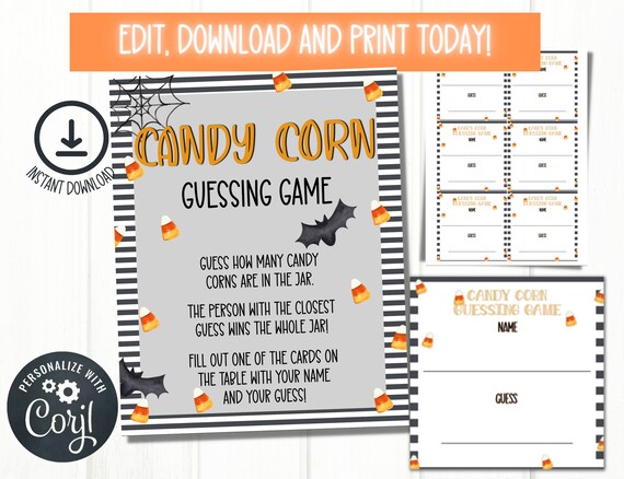 Editable Candy Corn Guessing Game Candy Corn Guessing Game - Etsy