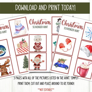Christmas Scavenger Hunt, Kids Christmas Game, Classroom Christmas Game ...
