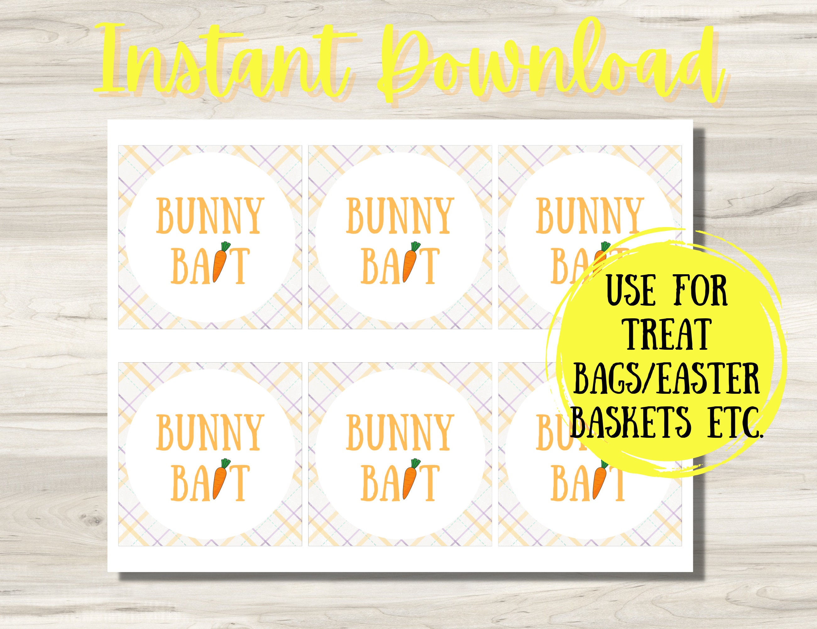 Bunny Bait Tags | Easter Tags | Printable Easter Tags - Etsy