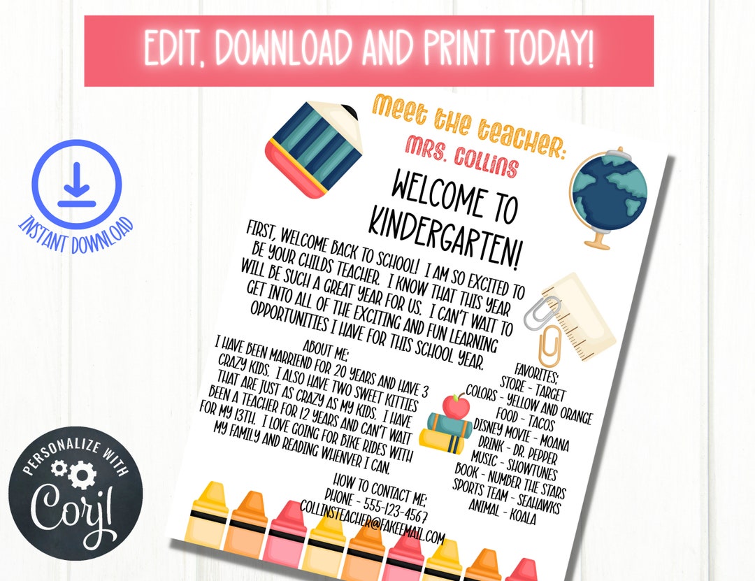Editable Meet the Teacher Flyer, Back to School Flyer, First Day of ...