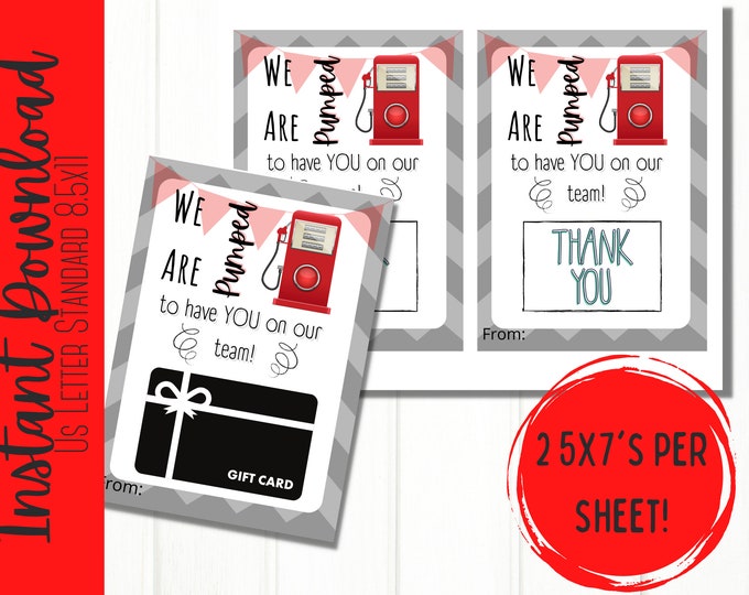 Gas Gift Card, Employee Appreciation Gift Tags, Staff Thank You Card ...