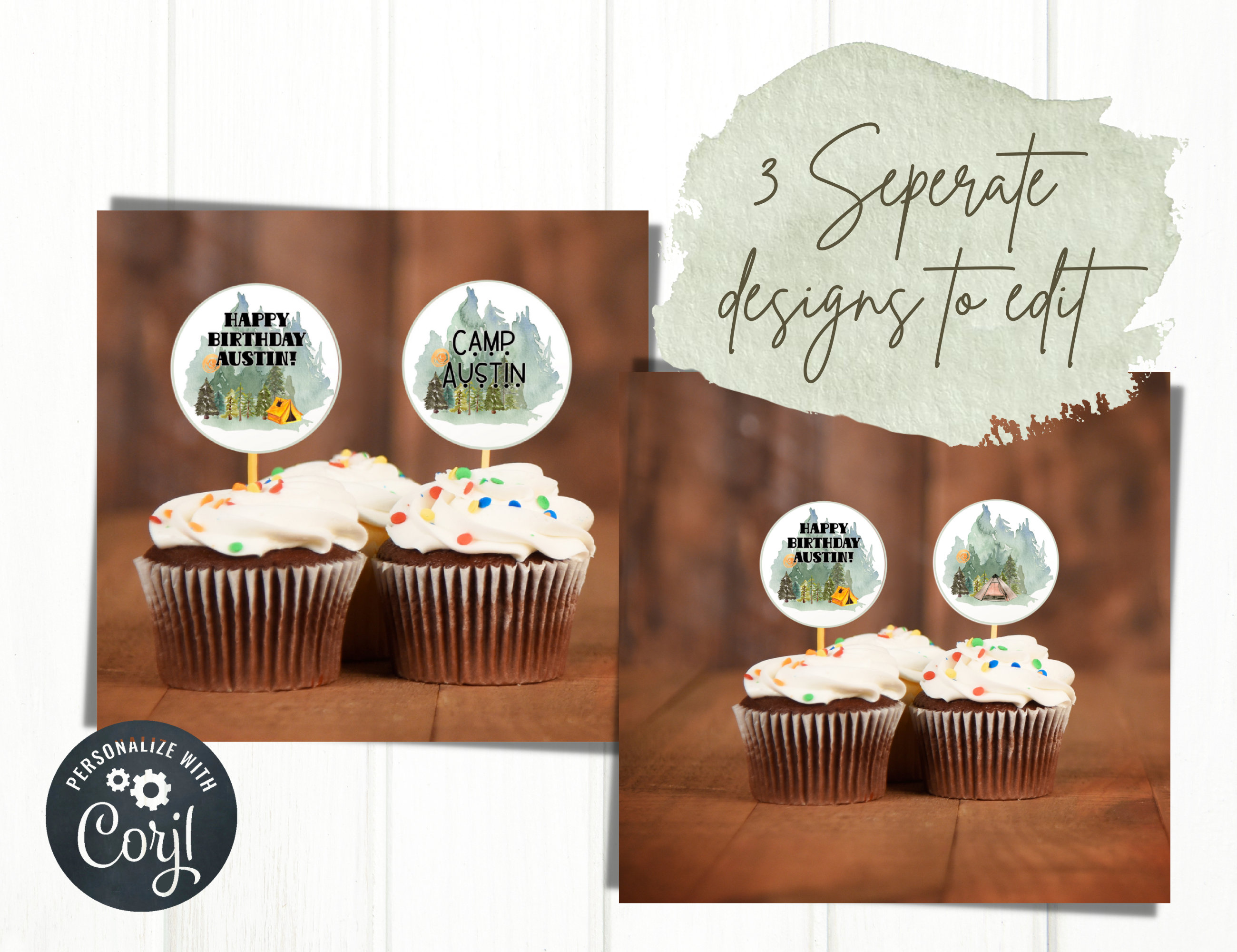 Editable Camping Birthday Party Bundle, Camping Invite, Smore's Invite ...