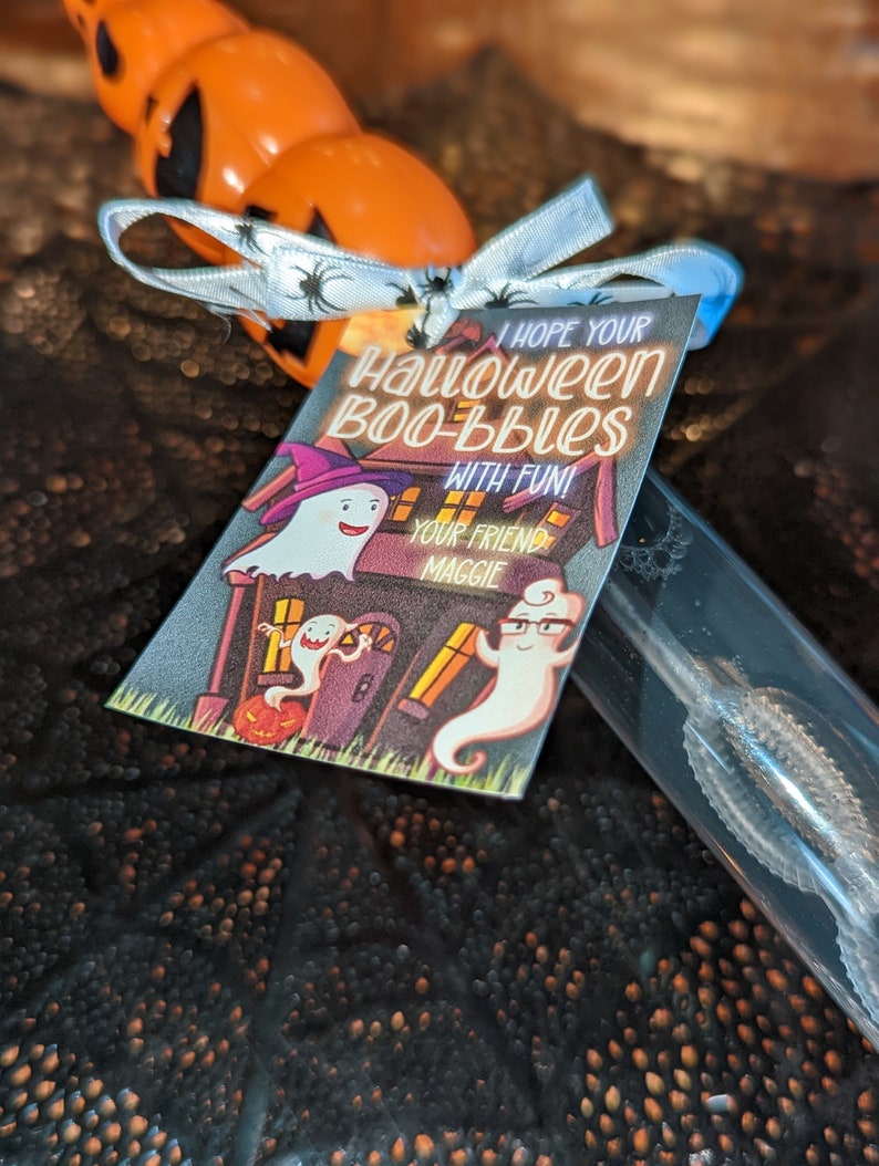 EDITABLE Halloween Bubble Tags, Non-candy Halloween, Non-candy Favor ...