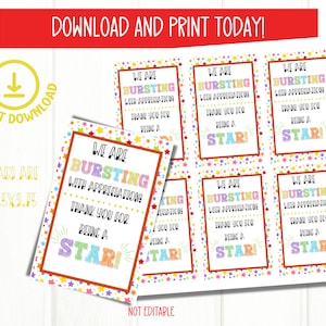 Thank You for Being a Star, Employee Appreciation, Teacher Appreciation ...