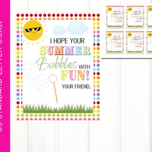 Summer Gift Tag | I Hope Your Summer Bubbles With Fun | End of Year Tag ...