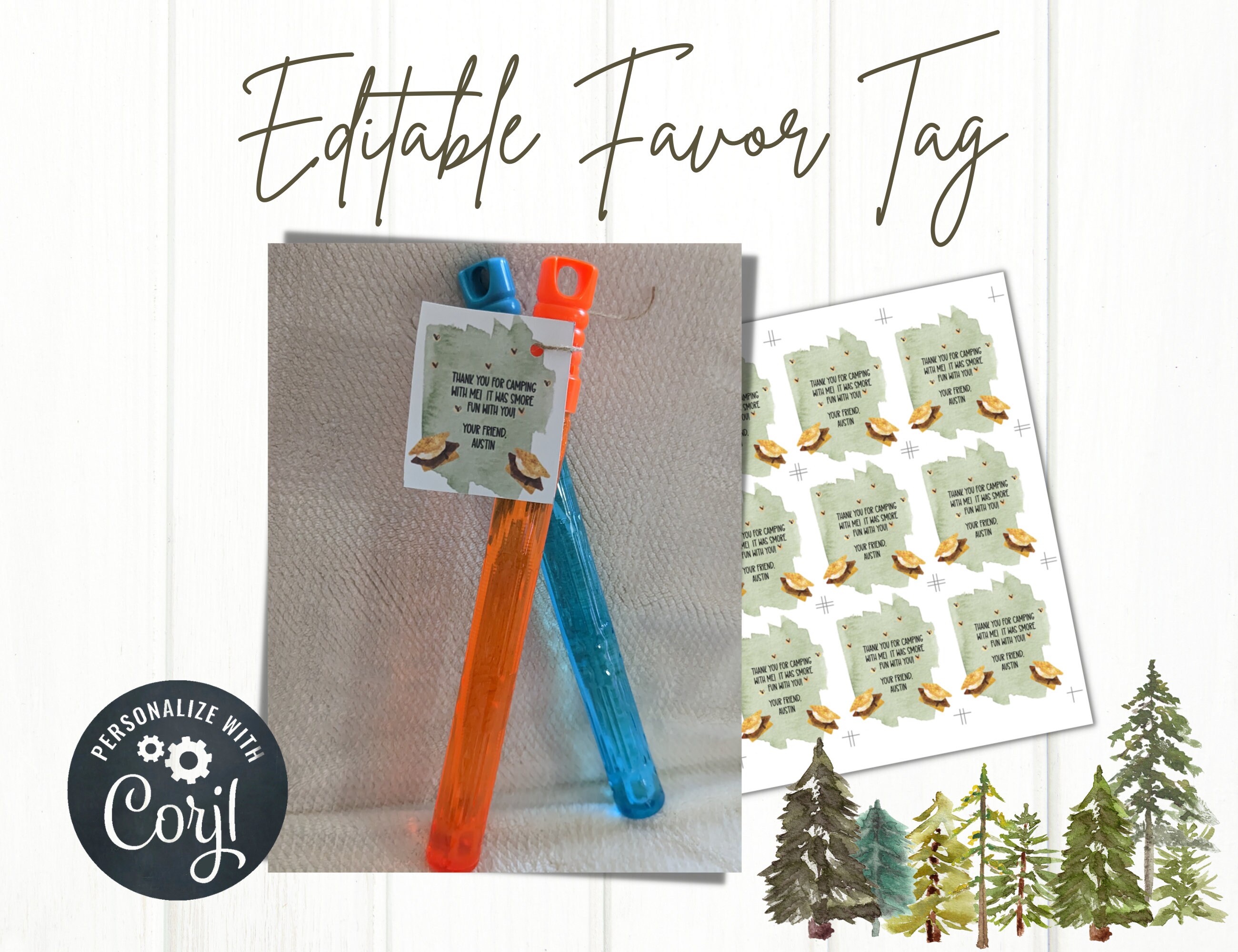 Editable Camping Birthday Party Bundle Camping Invite - Etsy