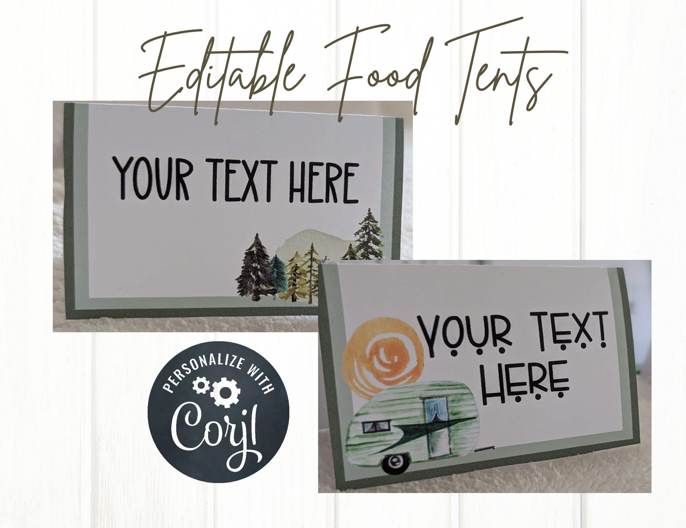 Editable Camping Theme Food Labels, Camping Party Food Tent, Birthday ...