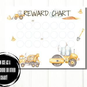 Construction Reward Chart | Reward Chart | Kids Potty Chart ...