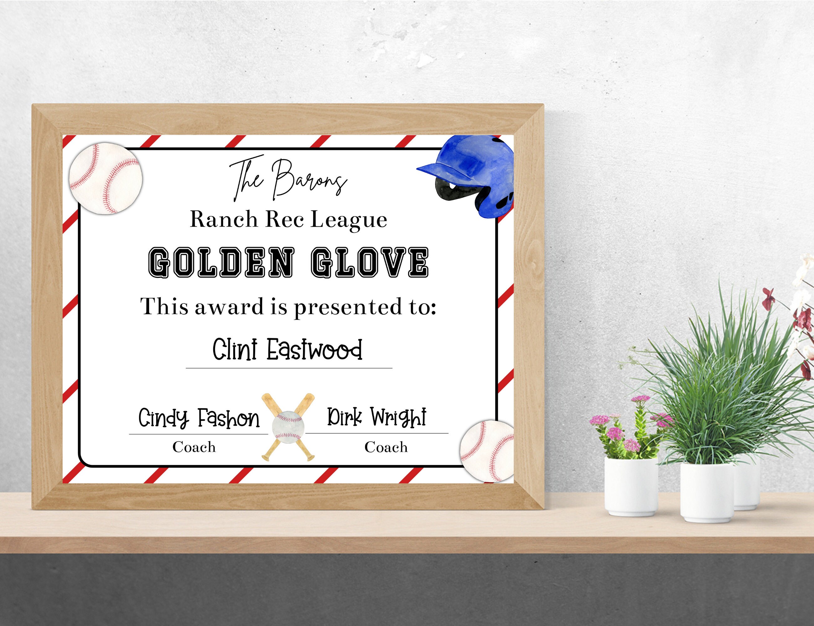 Editable Baseball Award Certificates, Baseball End of Season Awards 1 ...