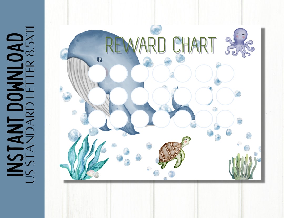 Deep Sea Reward Chart | Reward Chart | Kids Potty Chart | Deep Sea ...