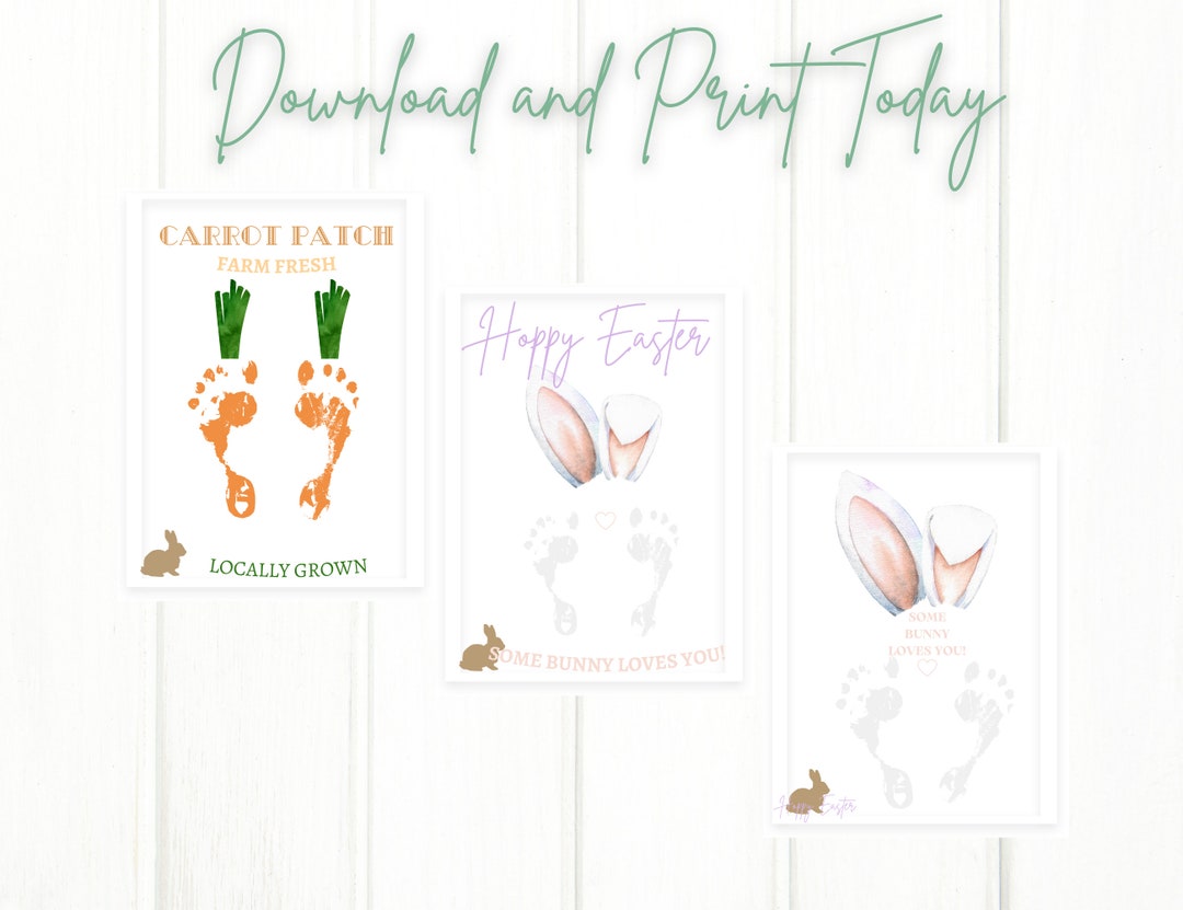 Easter Footprint Art, Easter Feet, Handprint Art, Craft Card, Keepsake ...