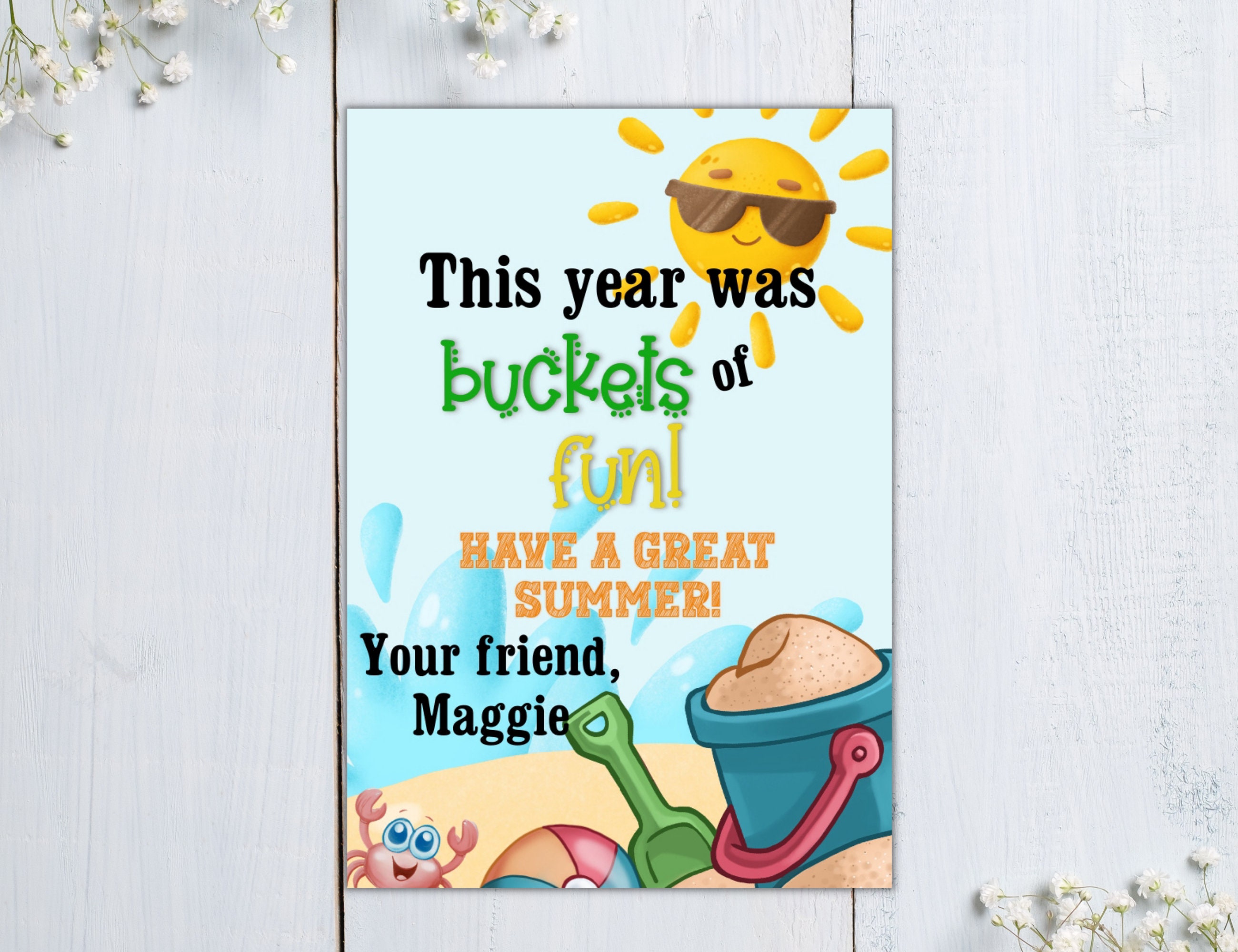 Editable This Year Was Buckets of Fun Have a Great Summer Tag, End of ...