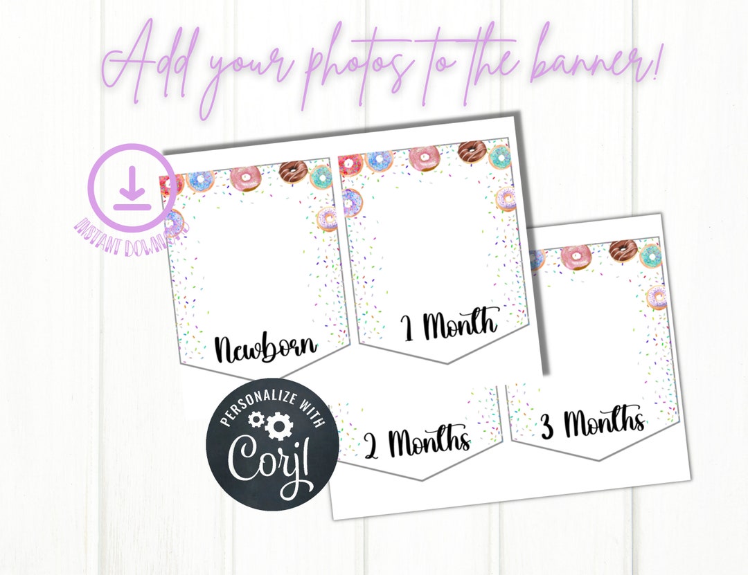 Editable Birthday Banner, Donut Banner, Two Sweet Birthday, Donut Decor ...