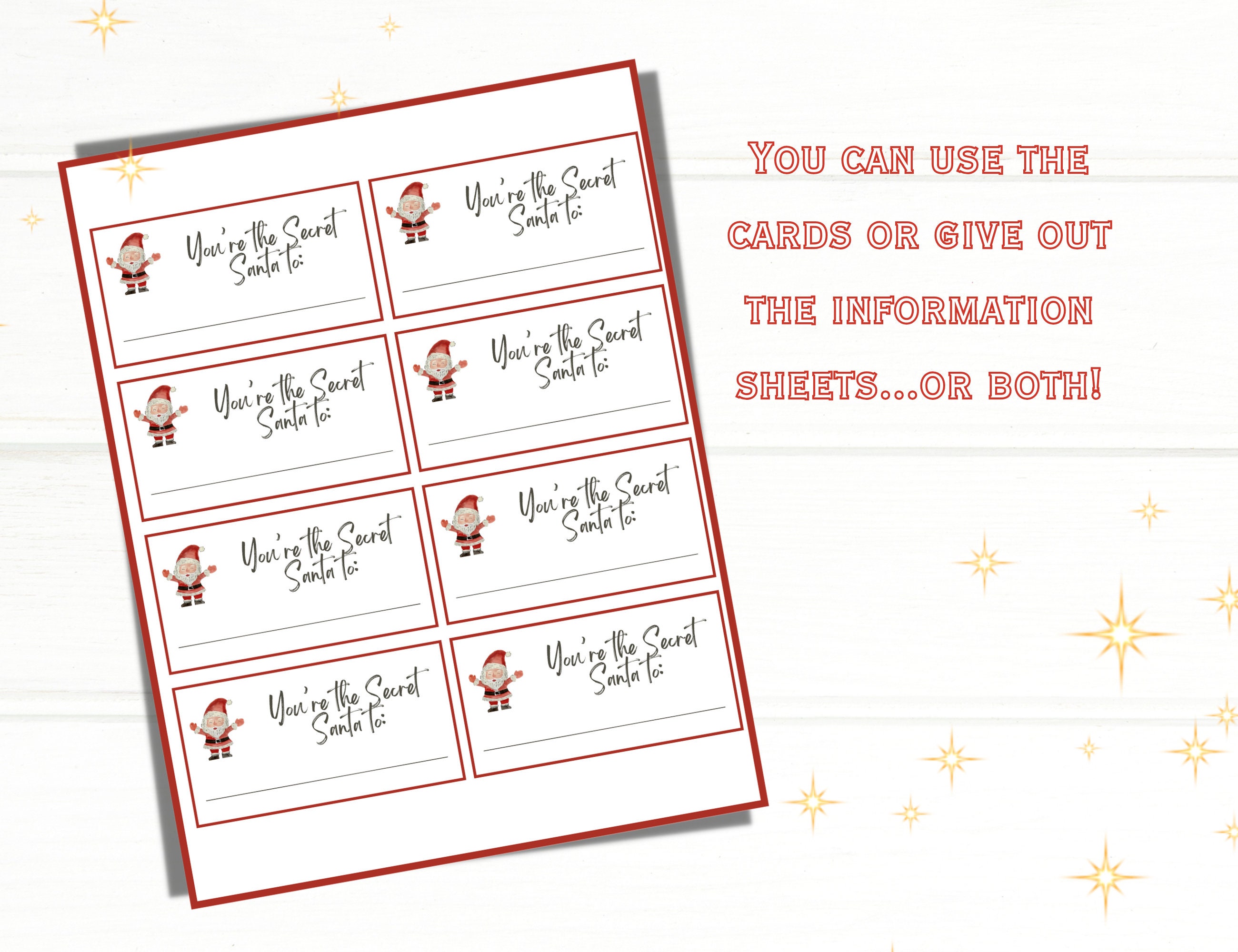 Secret Santa Printable, Printable Secret Santa List, Sign Up, Moose ...