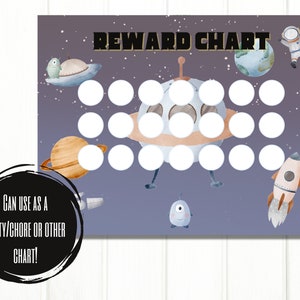 Space Reward Chart | Reward Chart | Kids Potty Chart | Astronaut ...