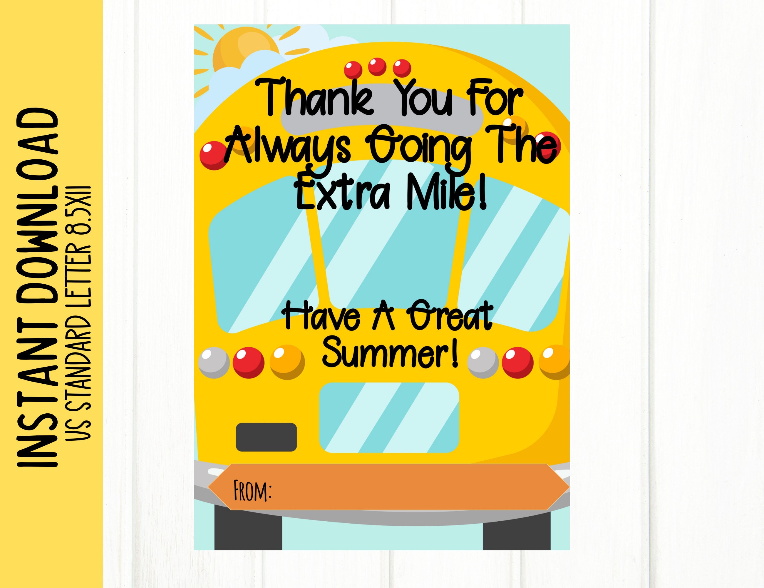 School Bus Driver Appreciation | Summer Tag | Thank You the Sweet Ride ...