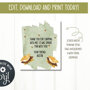 EDITABLE Camping Birthday Party Invite, Camping Themed Birthday ...