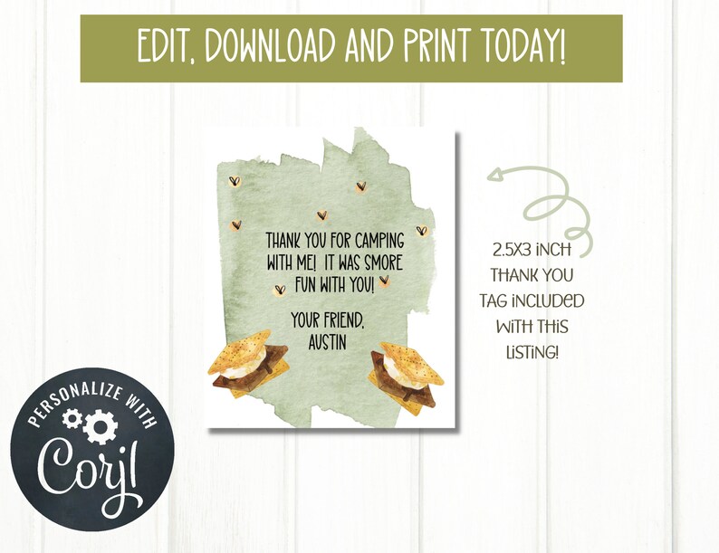 EDITABLE Camping Birthday Party Invite Camping Themed - Etsy