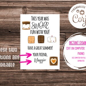 EDITABLE Smore's Tag | End of Year Tag | Last Day of School Tag | Party ...