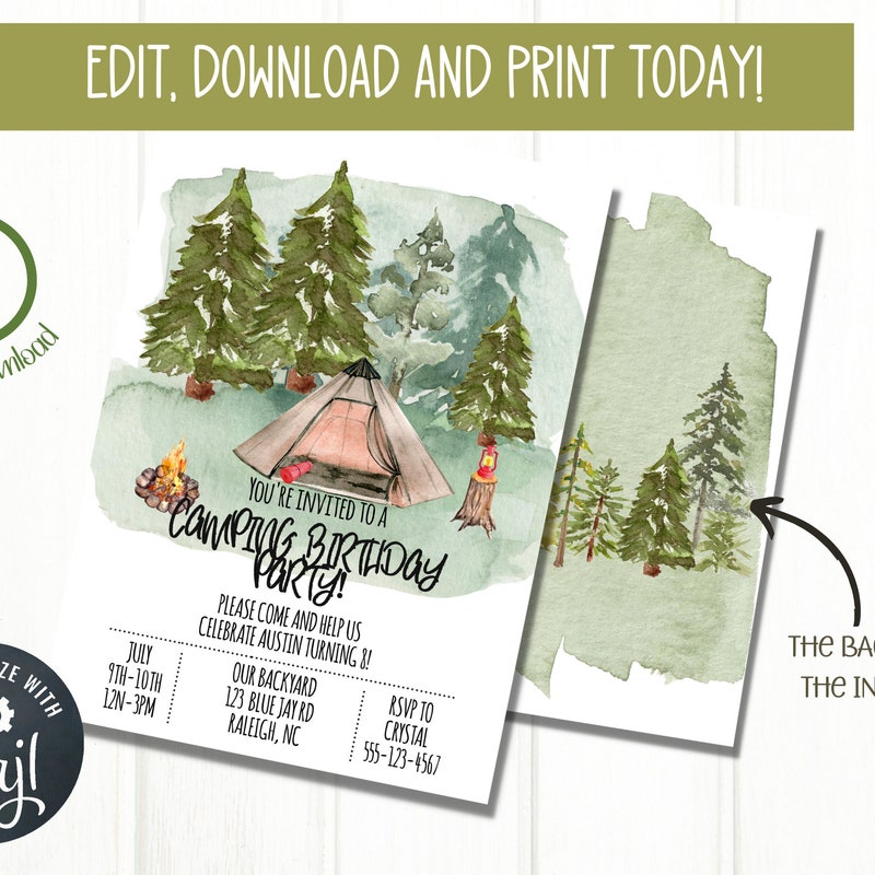 Camping Birthday Party - Etsy