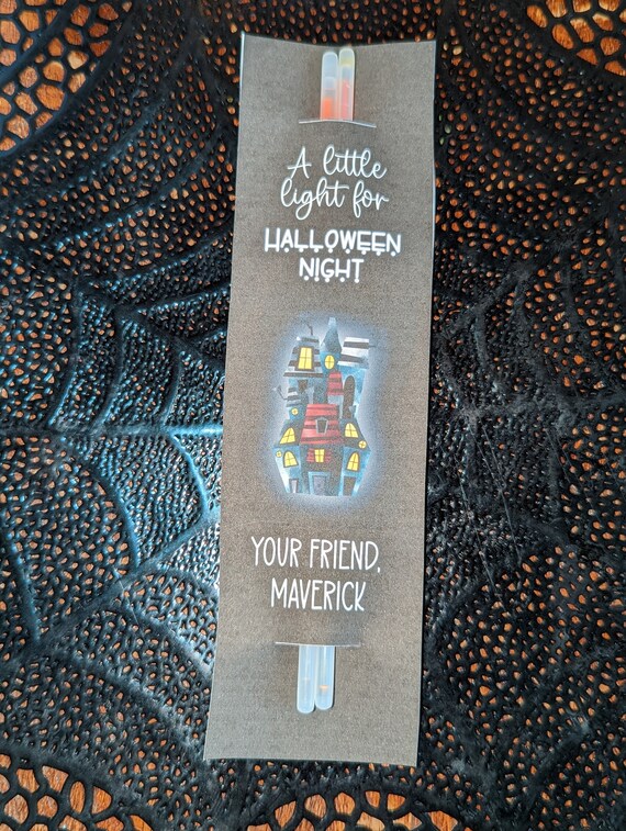 EDITABLE Halloween Glowstick Tags Glow Stick Holder A Little - Etsy