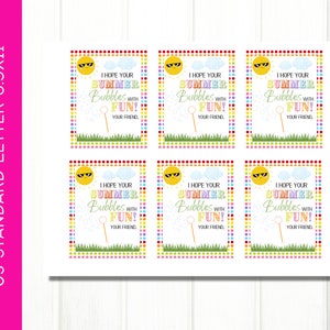 Summer Gift Tag | I Hope Your Summer Bubbles With Fun | End of Year Tag ...