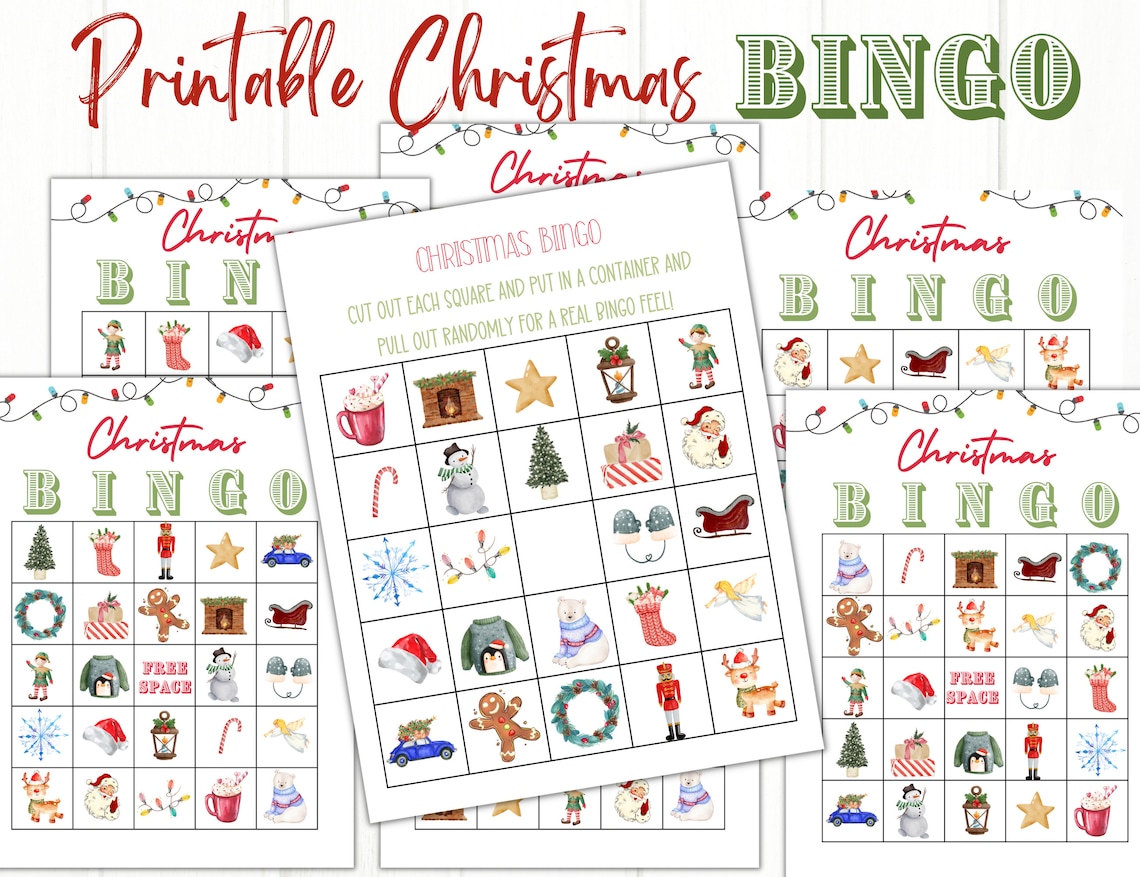 Printable Christmas Bingo Game, 30 Printable Bingo Cards, Classroom ...