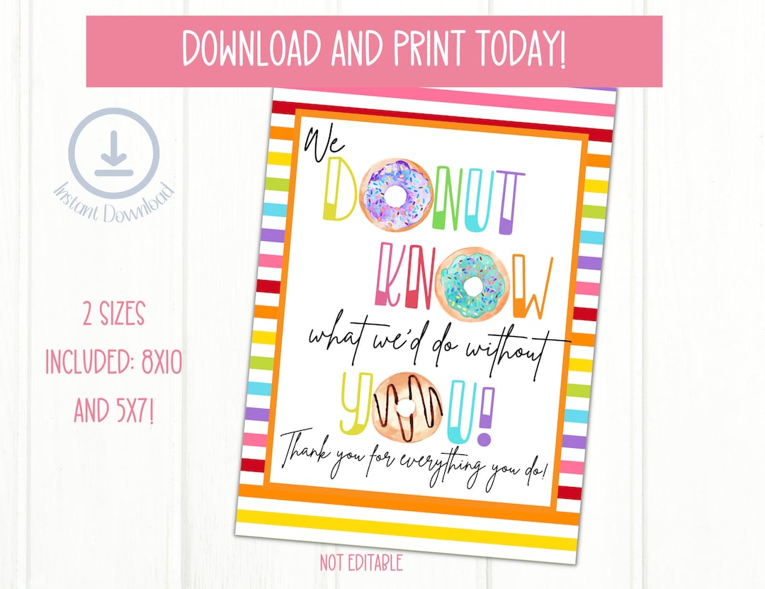 Donut Know What We'd Do Without You Employee Appreciation - Etsy