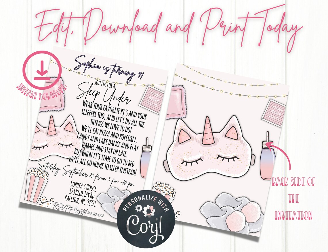 Sleep Under Invitation Only, Slumber Party, Sleep Over 1 - Etsy