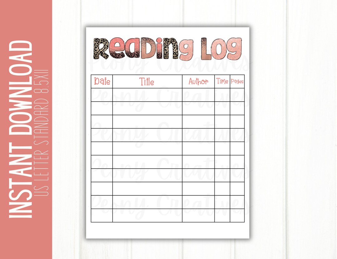 Kids Reading Log, Summer Reading Log, Printable, Homeschool Reading Log ...