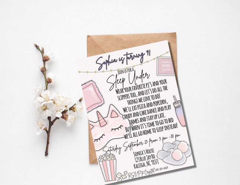 Sleep Under Invitation Only, Slumber Party, Sleep Over 1 - Etsy