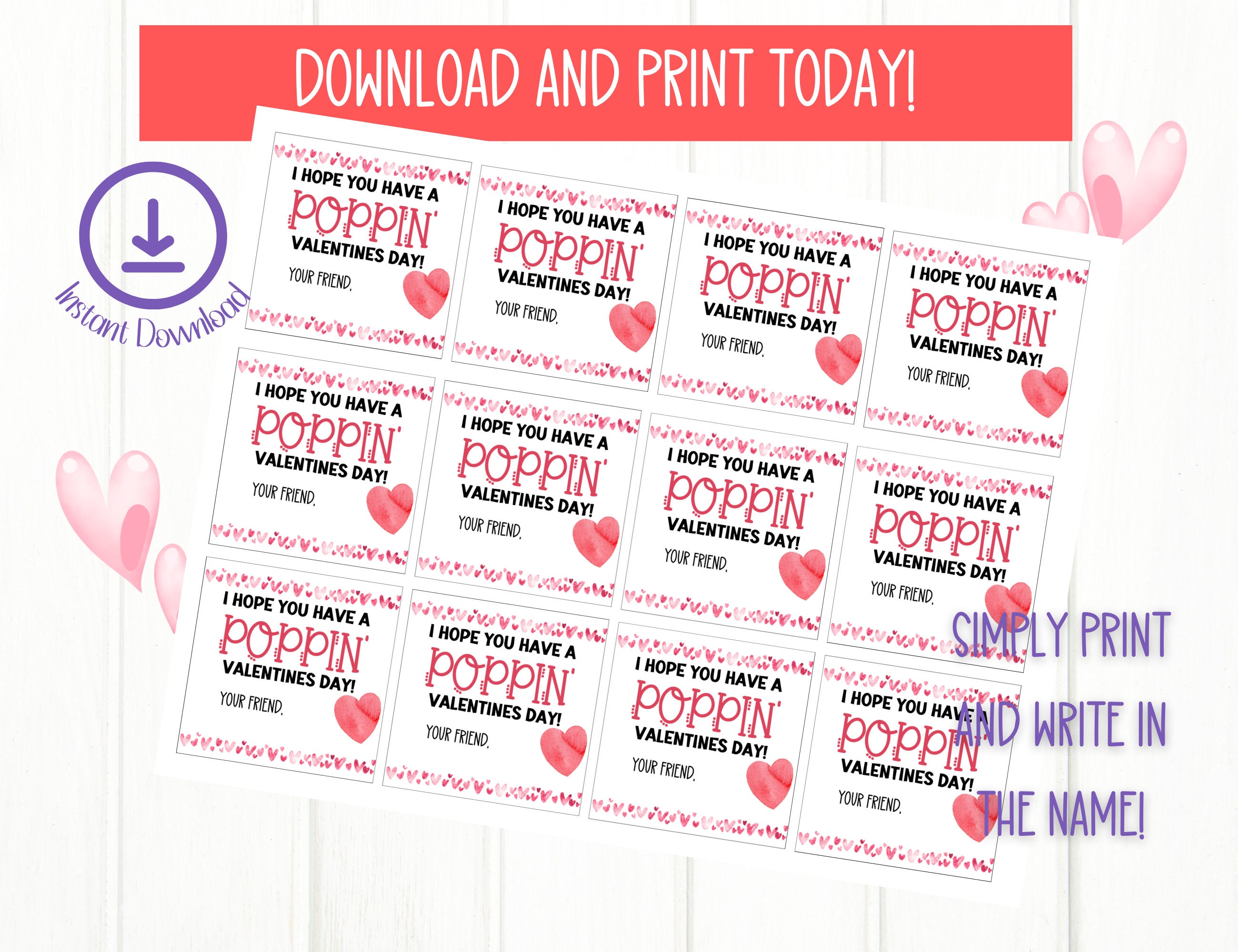 Hope Your Valentine's Day is Poppin', Pop It Valentine's Day, Classroom ...