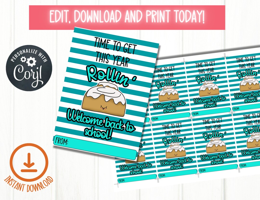 Editable Time to Get This Year Rollin First Day of School, Time to Get ...