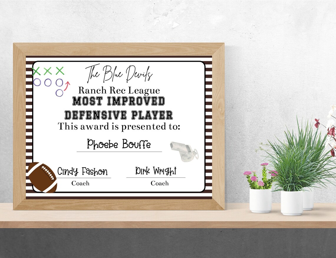 Editable Football Award Certificates, Football End of Season Awards - Etsy