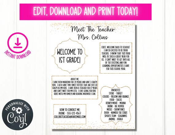 Editable Meet the Teacher Flyer Back to School Flyer First - Etsy