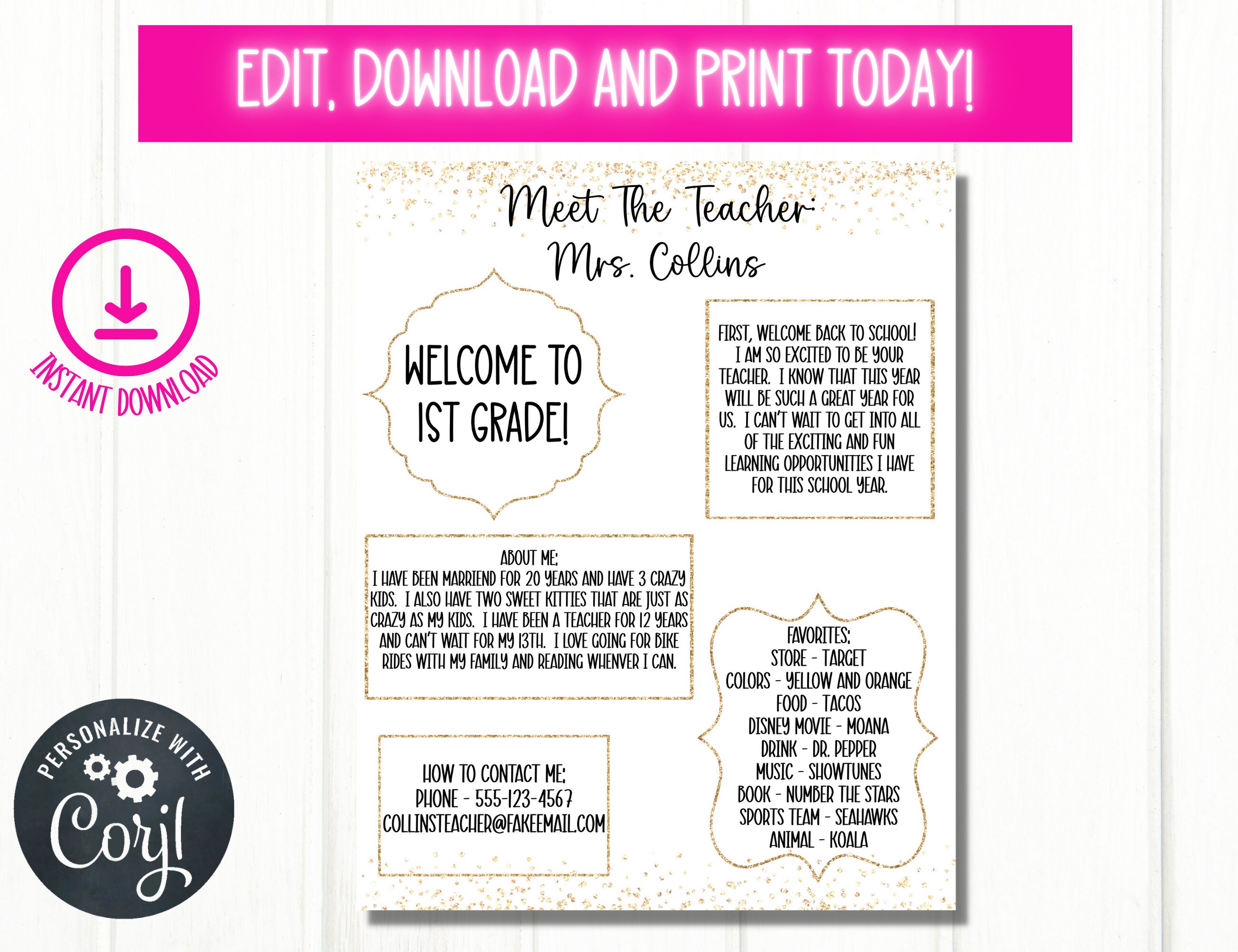 Editable Meet the Teacher Flyer, Back to School Flyer, First Day of ...