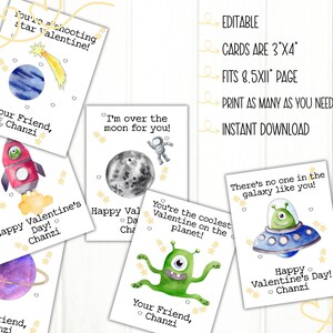 Editable Space Themed Valentines Day Card - Etsy