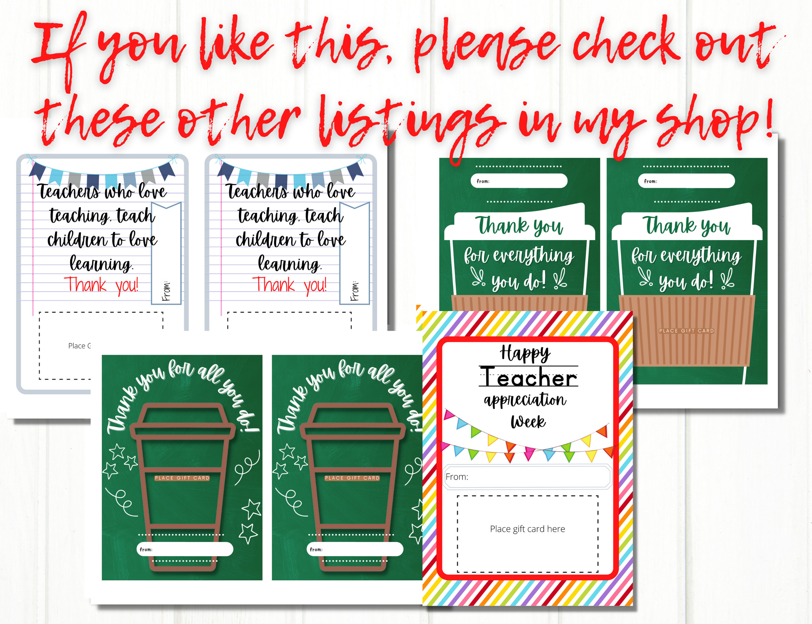 Employee Appreciation Gift, Gift Card Holder, Printable Gift Card, Gas ...