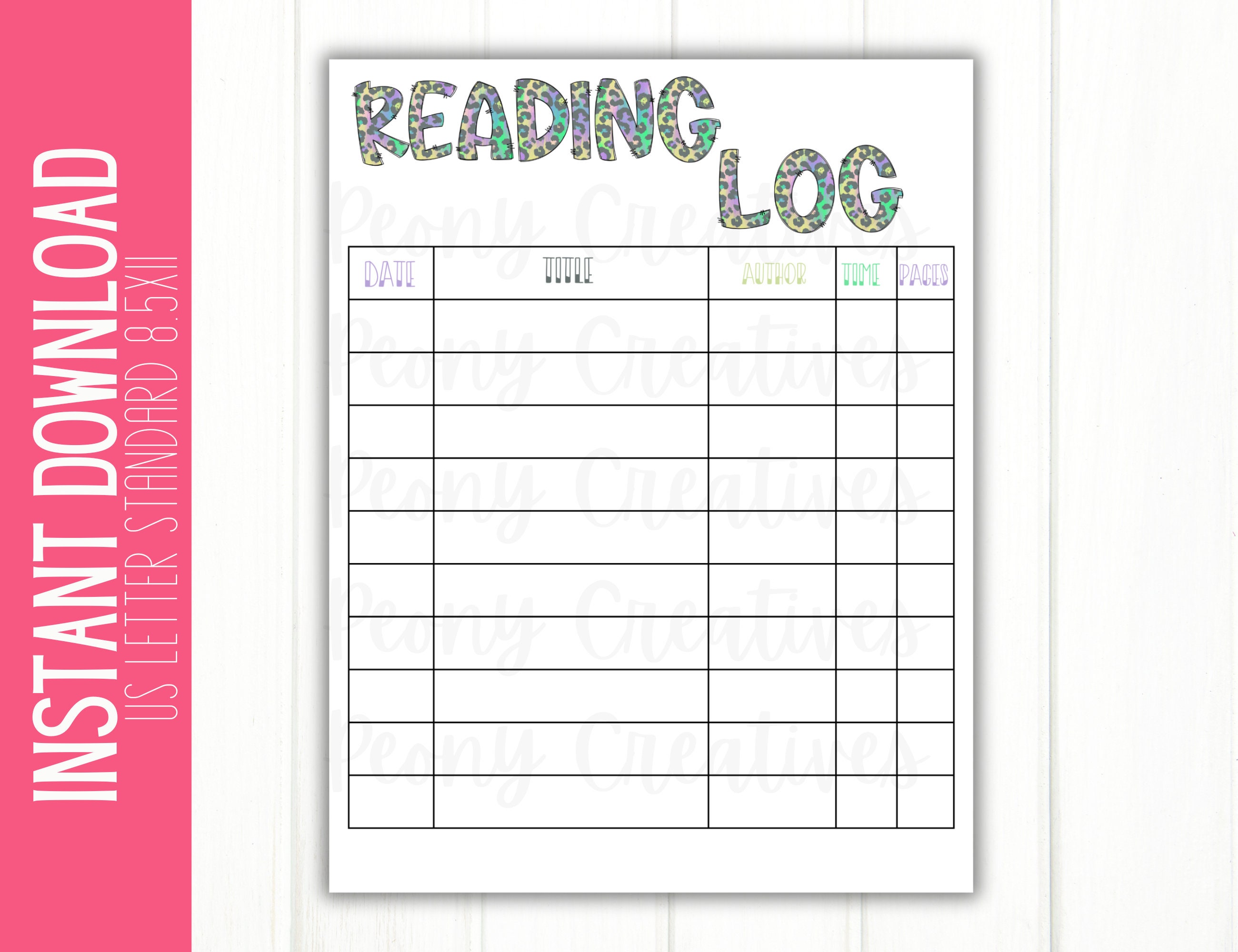 Kids' Reading Log, Summer Reading Log, Printable, Homeschool Reading ...
