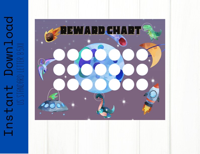 Dino's in Space Reward Chart | Reward Chart | Kids Potty Chart | Dino ...
